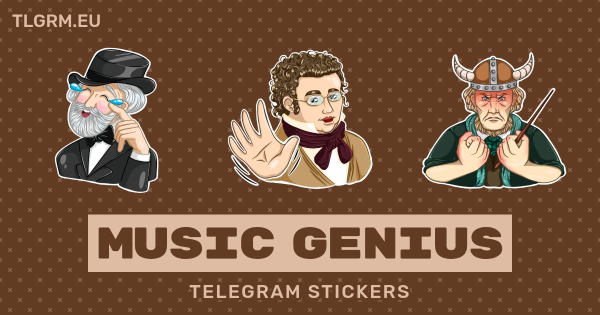 “Music Genius” stickers set for Telegram