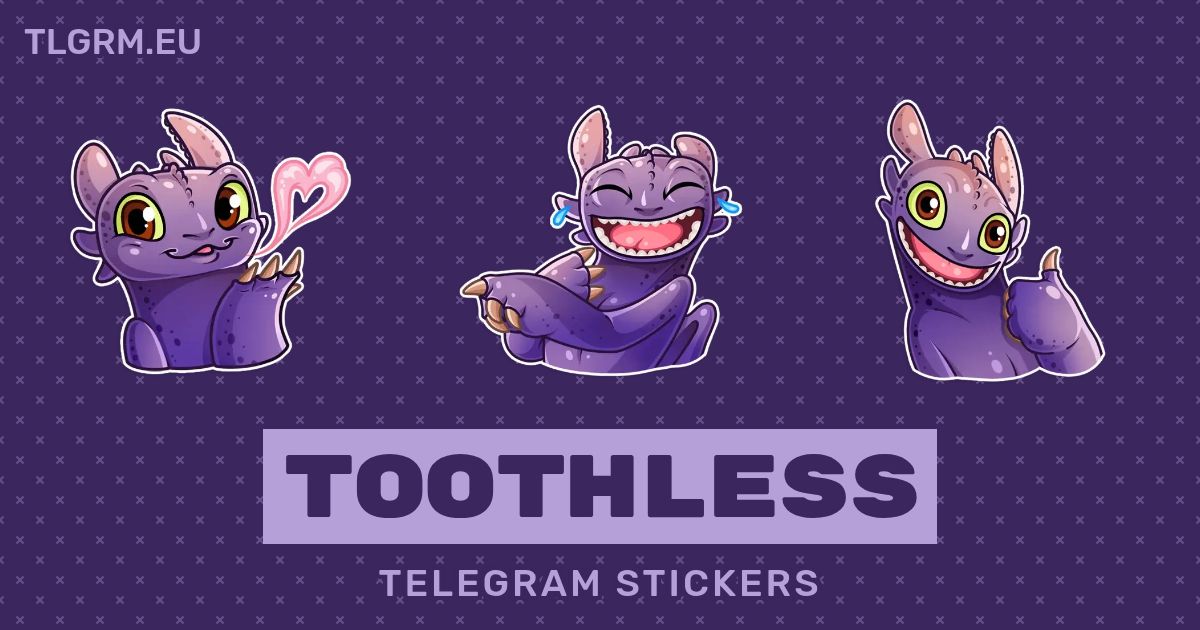 “Toothless” stickers set for Telegram