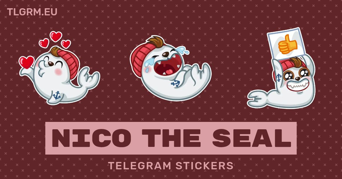 “Nico The Seal” stickers set for Telegram