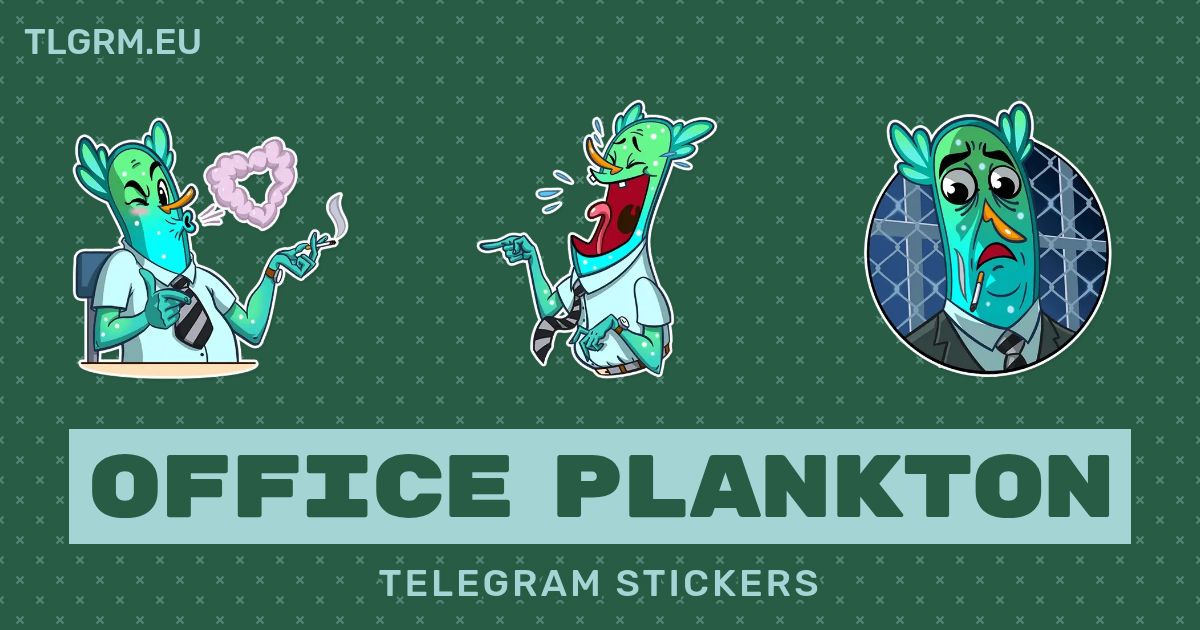 “Office Plankton” stickers set for Telegram