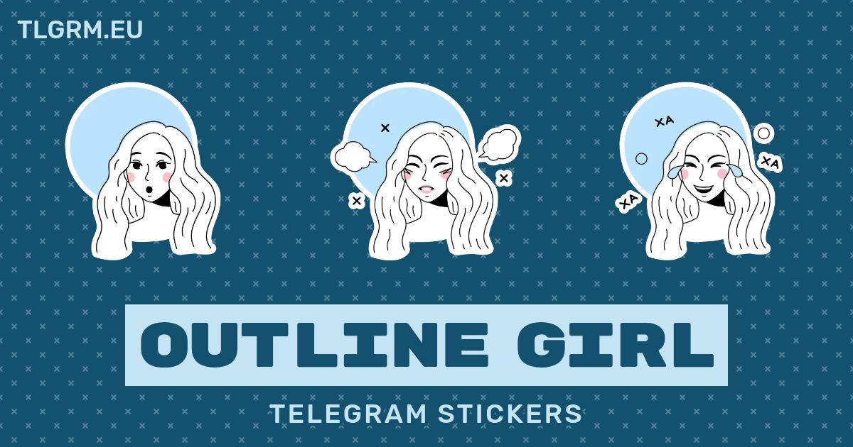 “Outline Girl” stickers set for Telegram