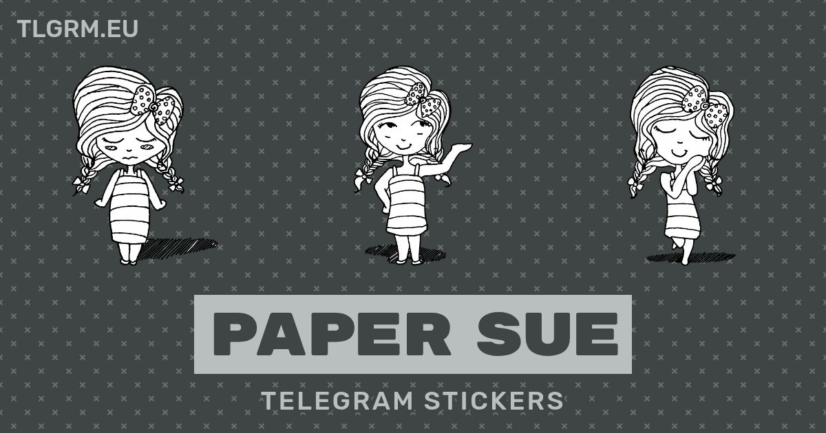 “Paper Sue” stickers set for Telegram