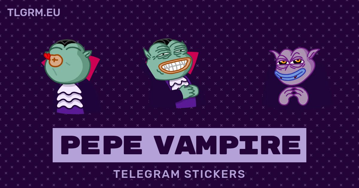 “Pepe Vampire” animated sticker set for Telegram