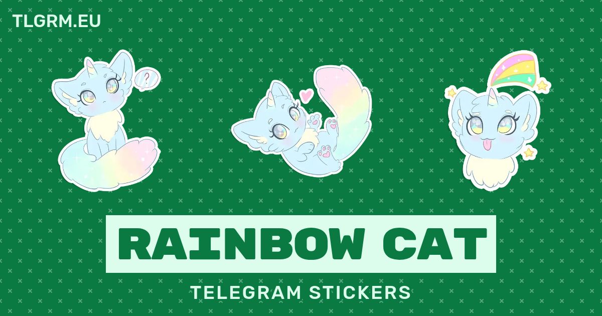 “Rainbow Cat” stickers set for Telegram