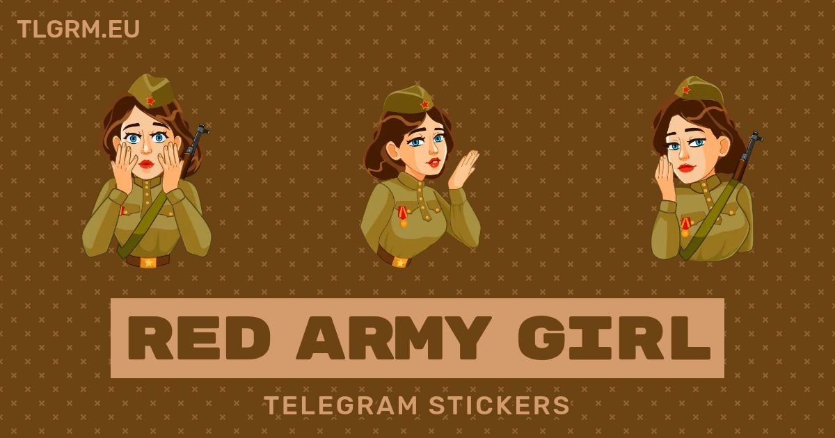 “Red Army Girl” animated sticker set for Telegram