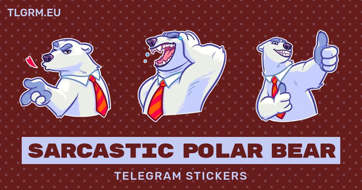 “Sarcastic Polar Bear” stickers set for Telegram