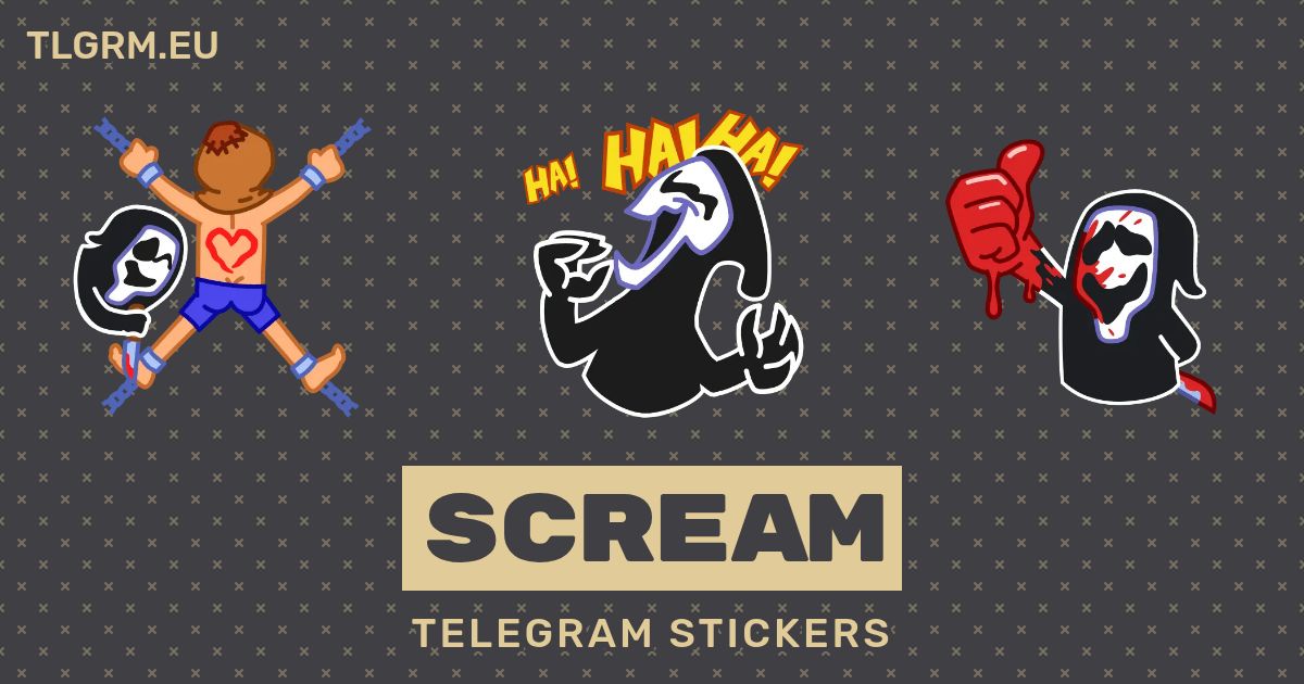 “Scream” animated sticker set for Telegram