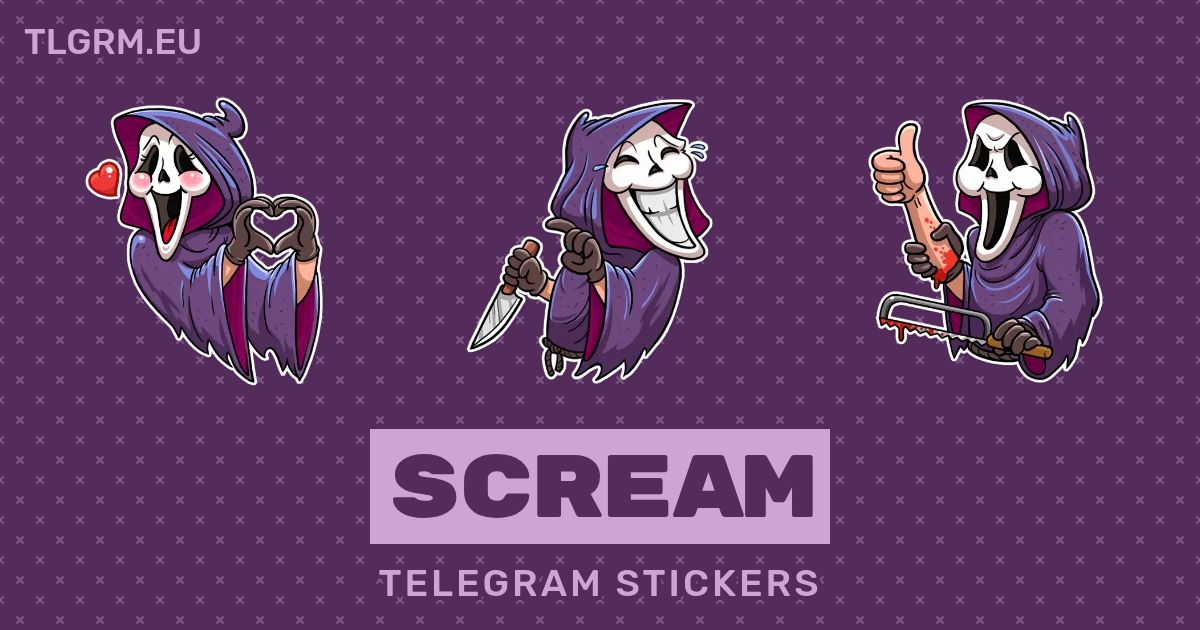 “Scream” stickers set for Telegram