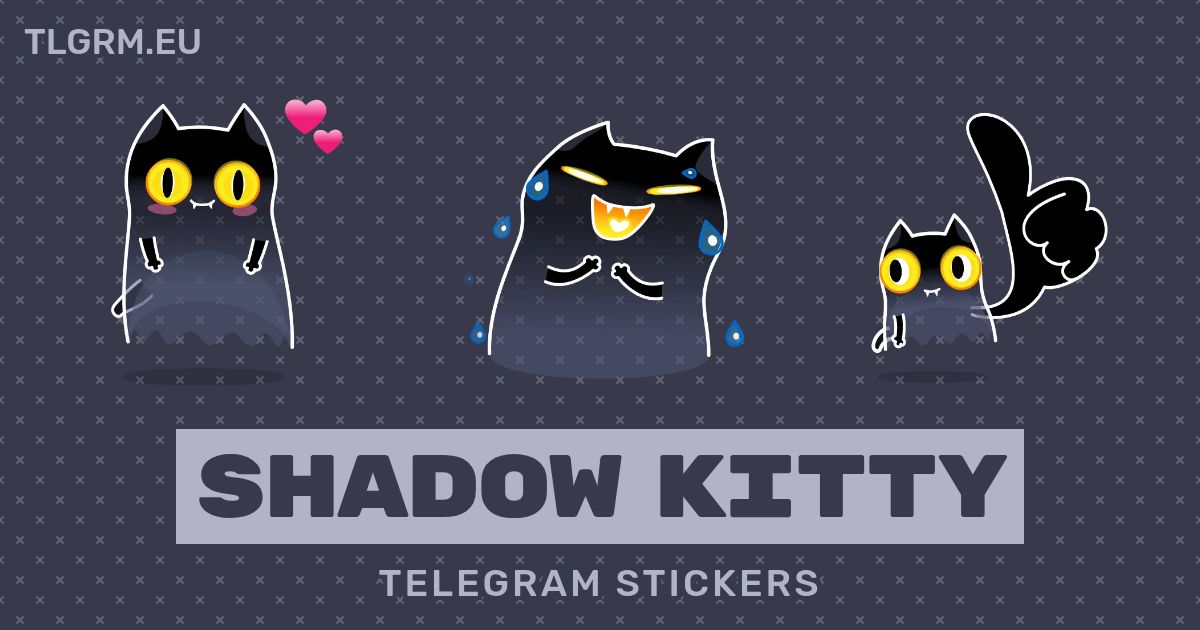 “Shadow Kitty” animated sticker set for Telegram