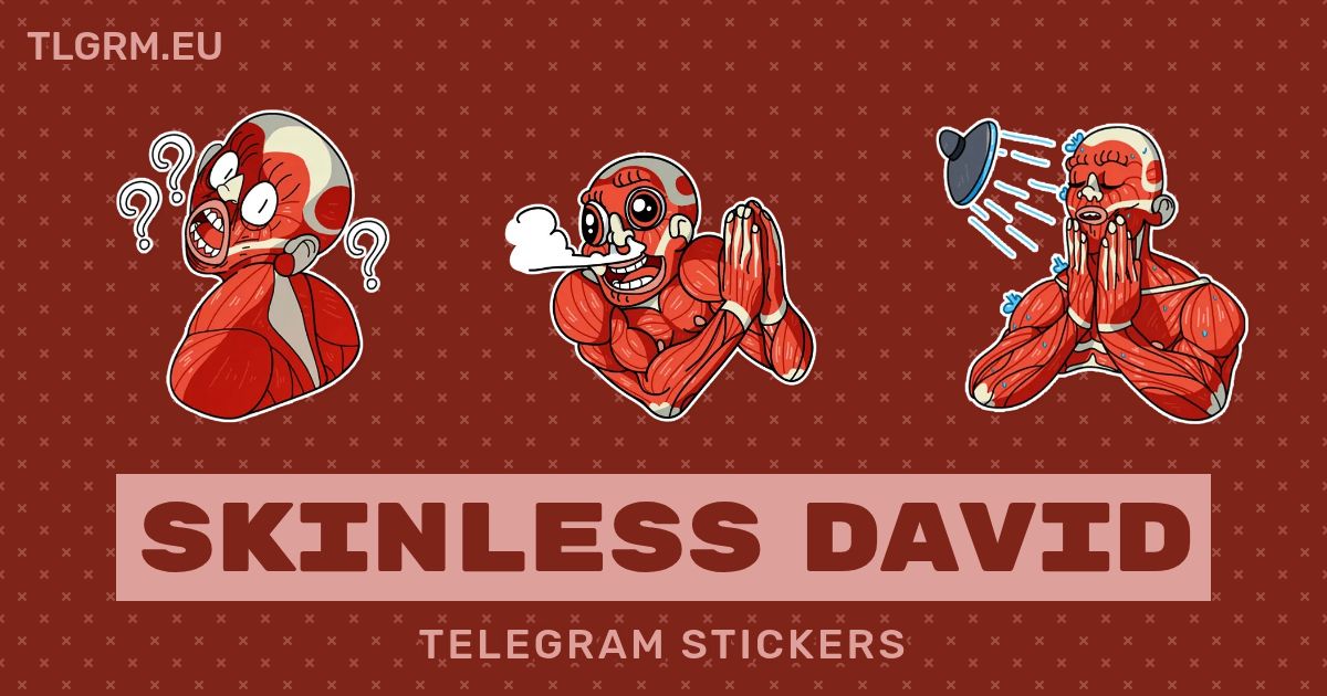“Skinless David” stickers set for Telegram
