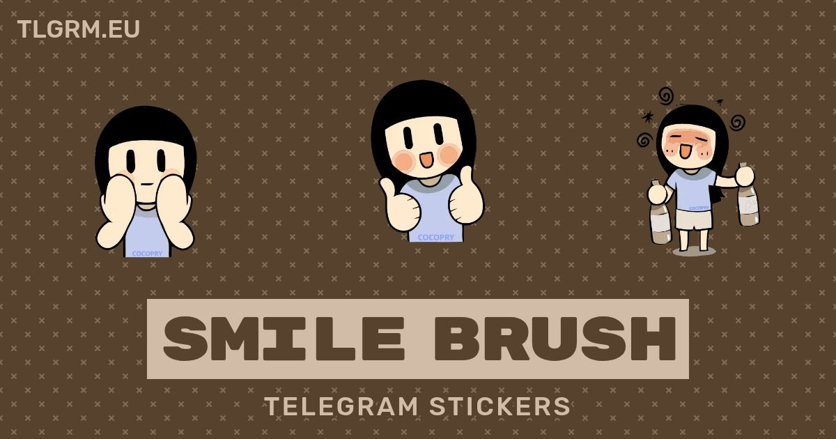 “Smile Brush” animated sticker set for Telegram