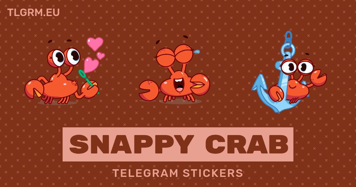 “Snappy Crab” animated sticker set for Telegram