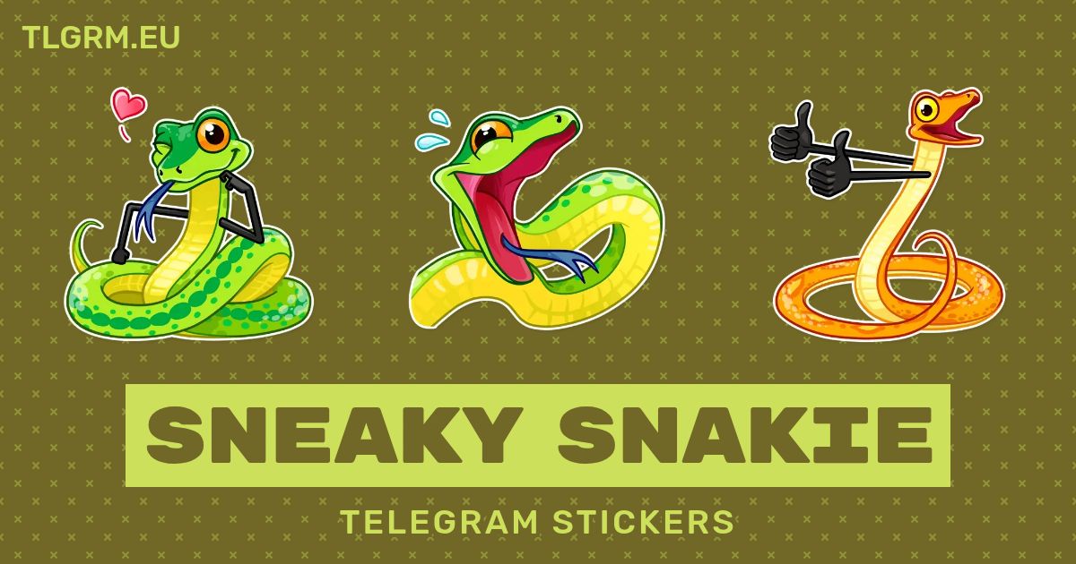 “Sneaky Snakie” stickers set for Telegram