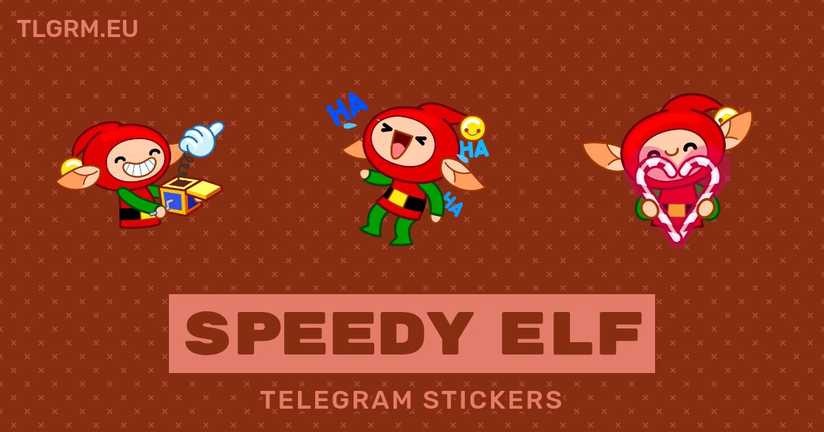 “Speedy Elf” animated sticker set for Telegram