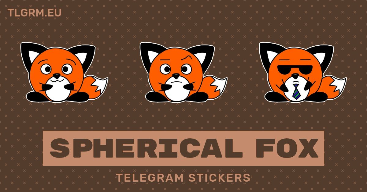 “Spherical fox” stickers set for Telegram