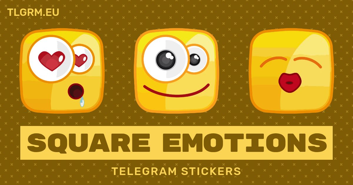 “Square Emotions” animated sticker set for Telegram