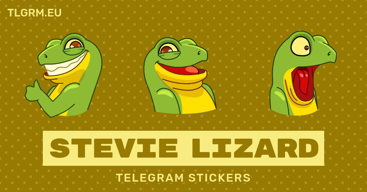 “Stevie Lizard” animated sticker set for Telegram