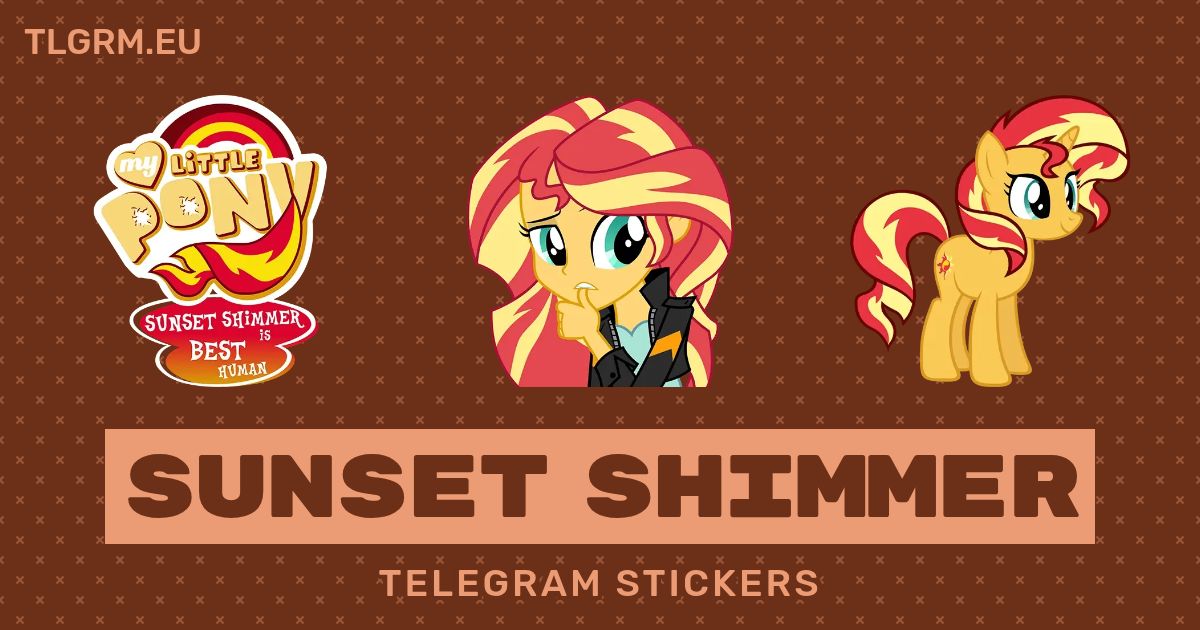 “Sunset Shimmer” stickers set for Telegram