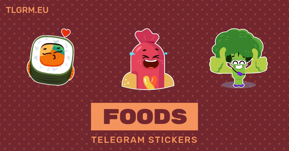 “Foods” animated sticker set for Telegram