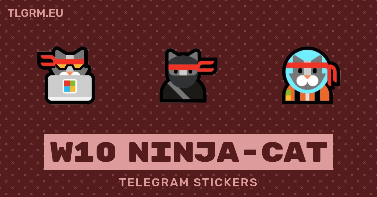 “W10 Ninja-Cat” stickers set for Telegram