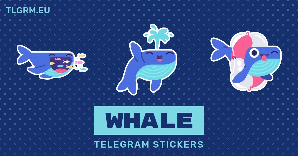 “Whale” stickers set for Telegram