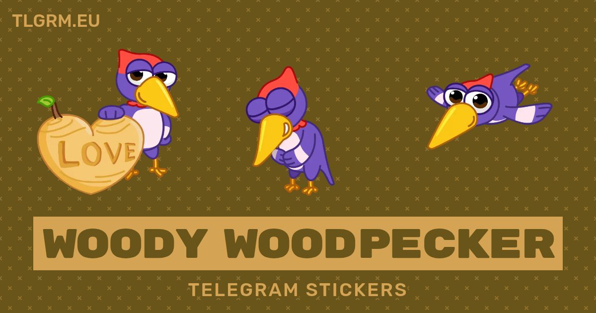“Woody Woodpecker” animated sticker set for Telegram
