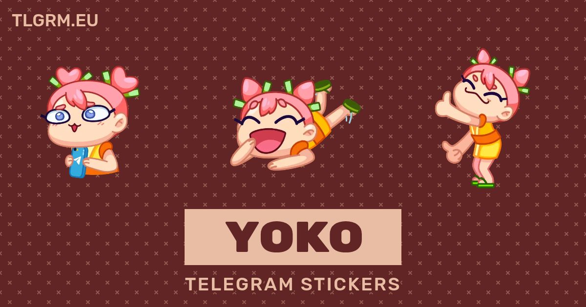“Yoko” animated sticker set for Telegram