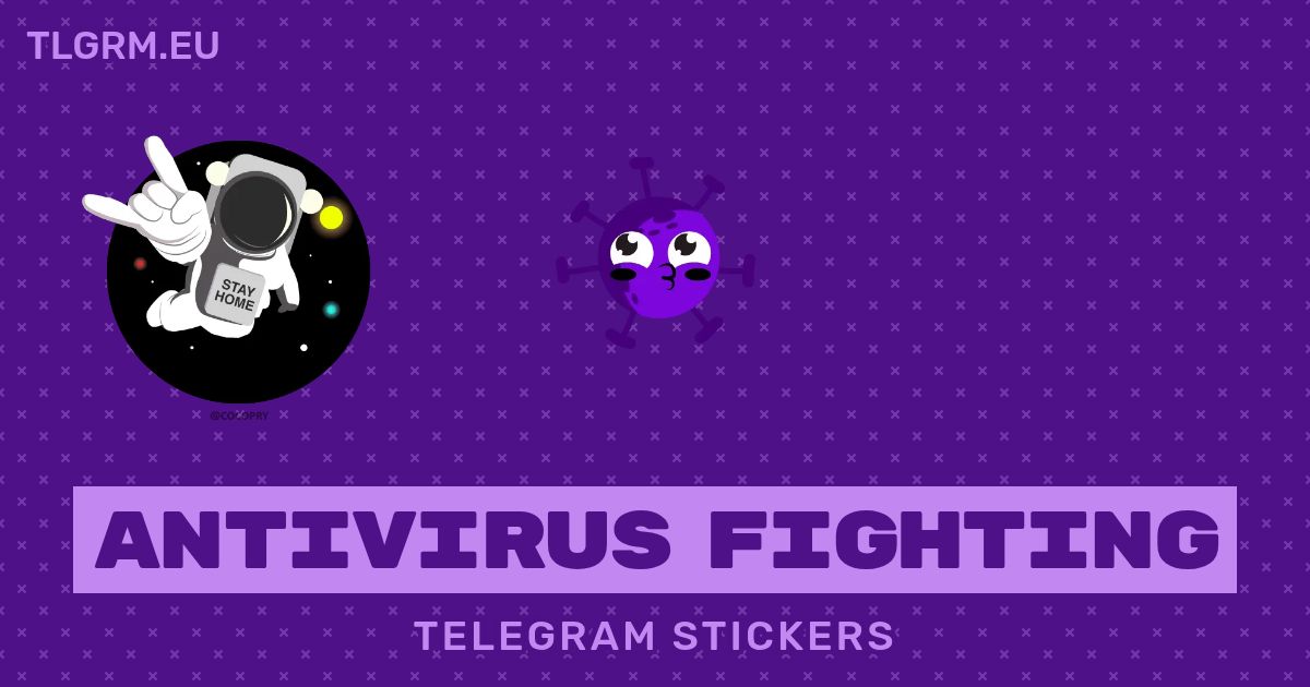 “Antivirus fighting” animated sticker set for Telegram