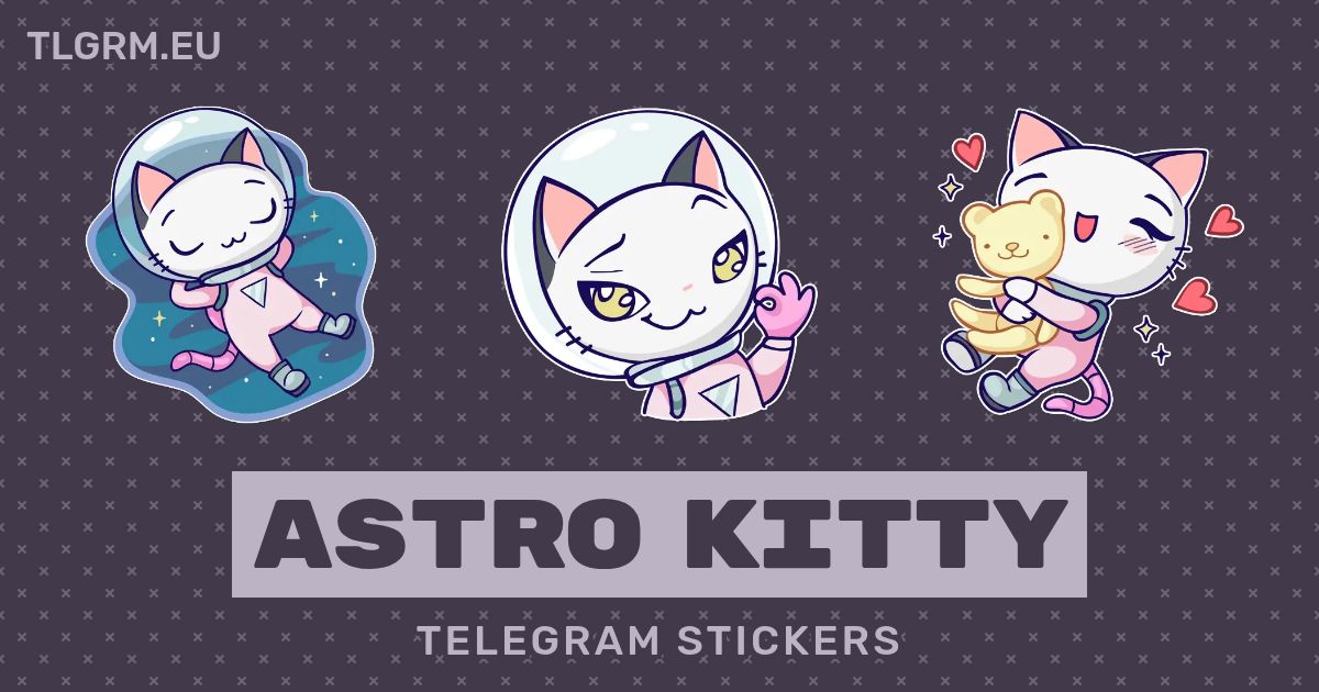 “Astro Kitty” stickers set for Telegram