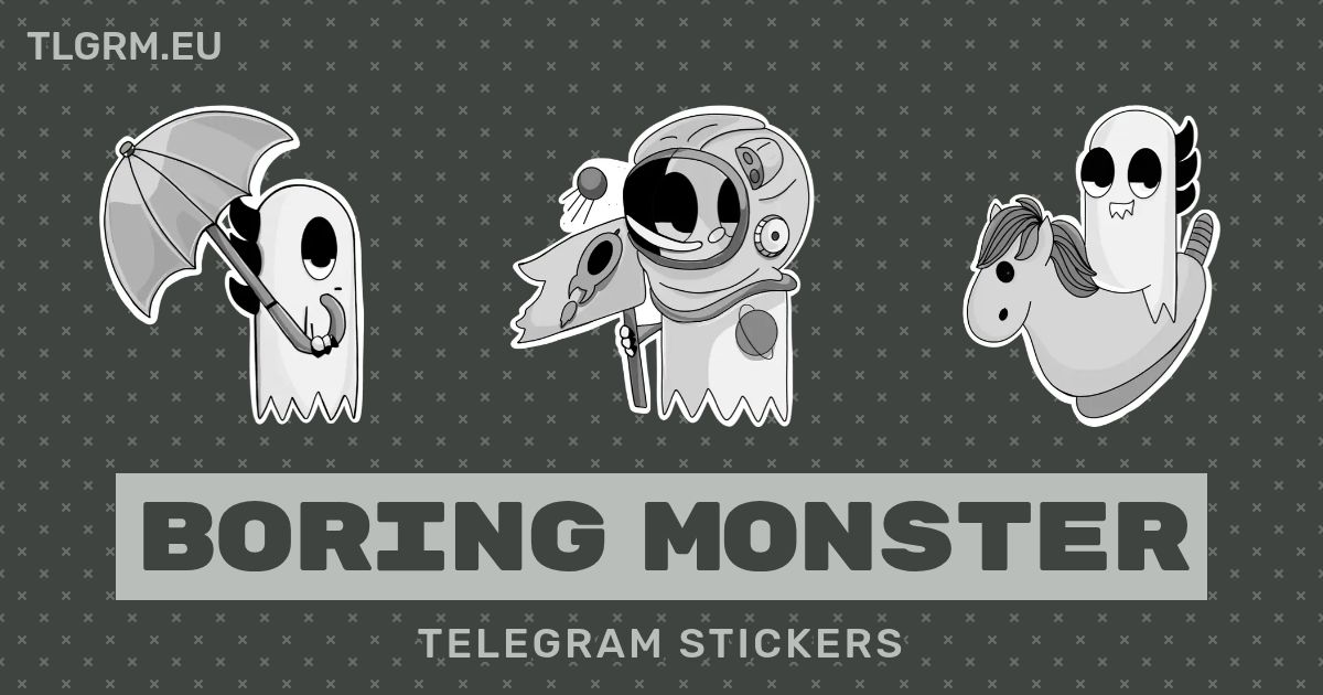 “Boring Monster” stickers set for Telegram