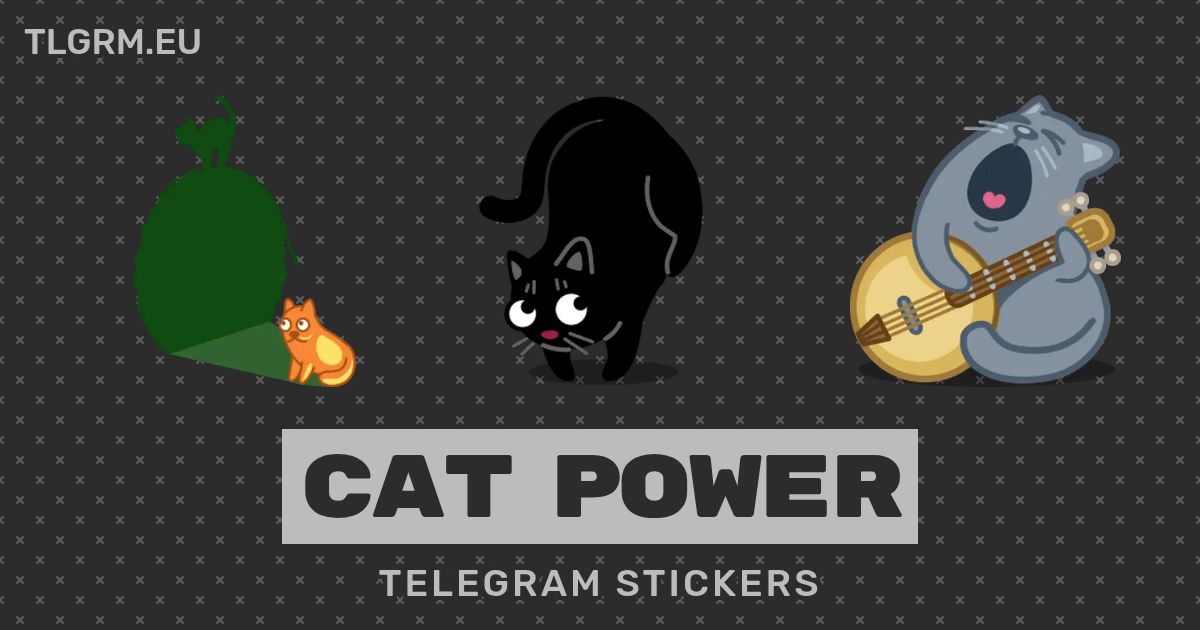“Cat Power” stickers set for Telegram