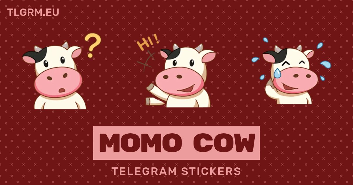 “Momo Cow” stickers set for Telegram