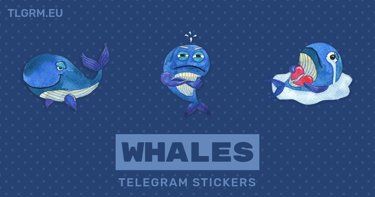 “Whales” stickers set for Telegram