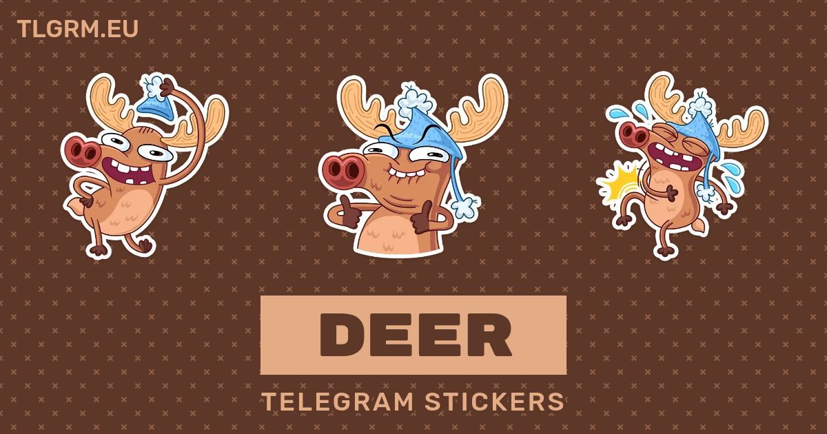 “Deer” stickers set for Telegram
