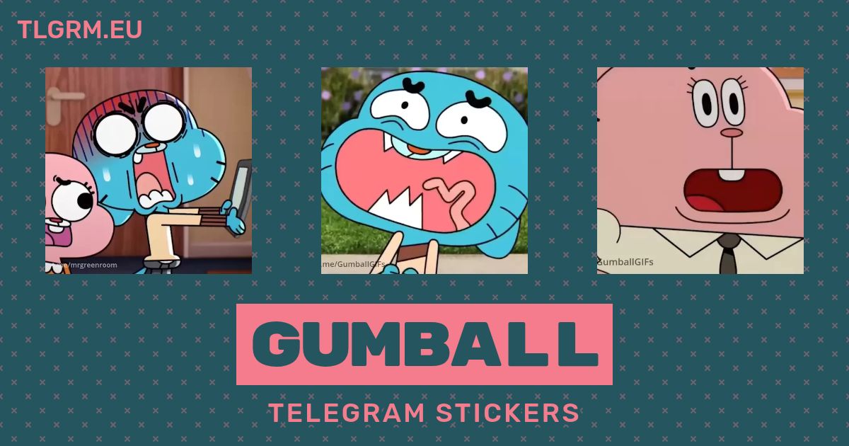 “Gumball” animated sticker set for Telegram