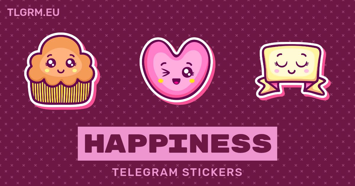 “Happiness” stickers set for Telegram