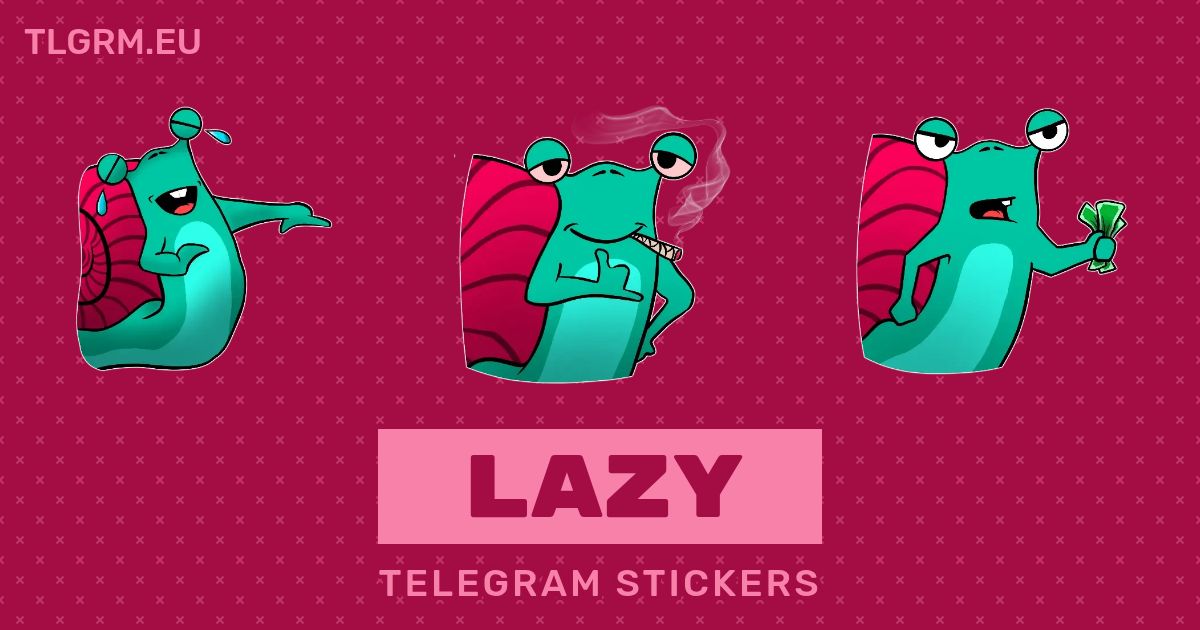 “lazy” stickers set for Telegram