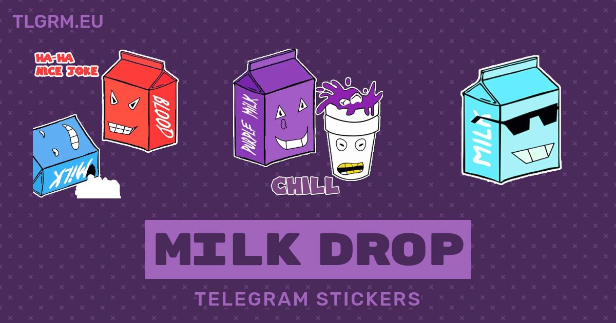 “MILK DROP” stickers set for Telegram