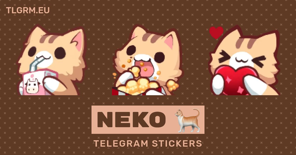 “Neko 🐈” stickers set for Telegram