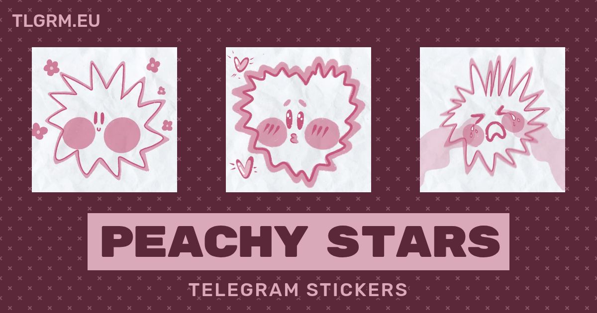 “Peachy Stars” stickers set for Telegram