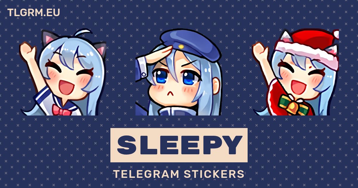 “Sleepy” stickers set for Telegram