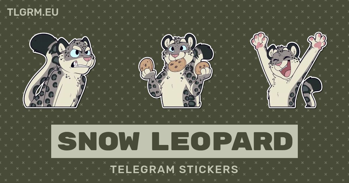 “Snow Leopard” stickers set for Telegram