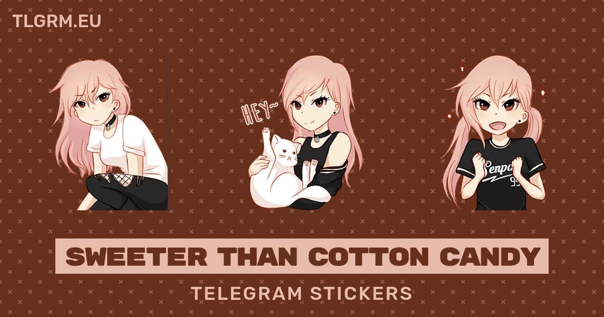 “Sweeter Than Cotton Candy” stickers set for Telegram